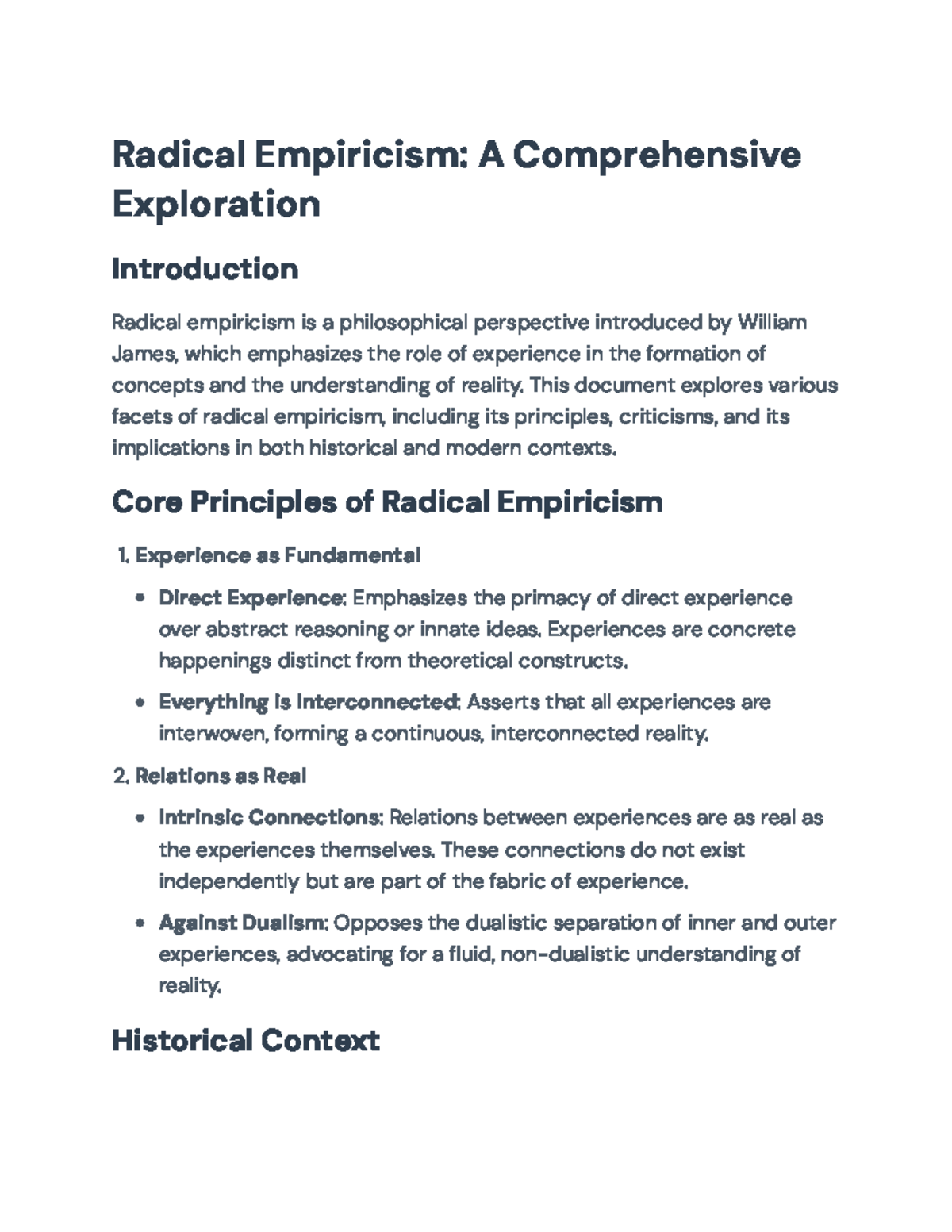 Radical Empiricism: A Comprehensive Exploration of Experience and ...