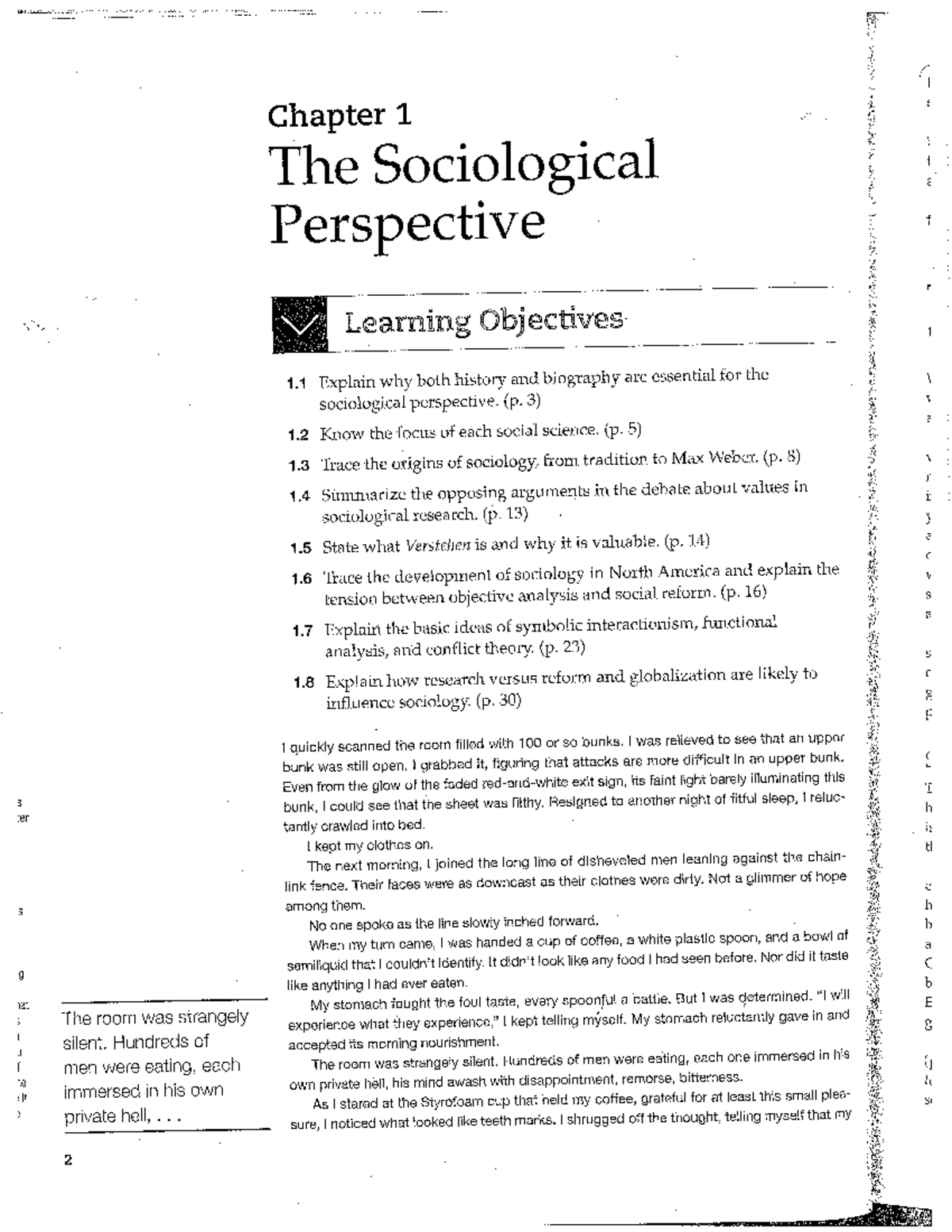 Chapter 1: The Sociological Perspective - Key Learning Objectives and ...