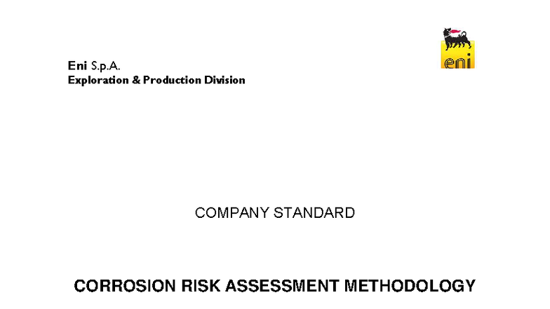 20557.VAR.COR.SDS Corrosion Risk Assessment Methodology Overview - Studocu