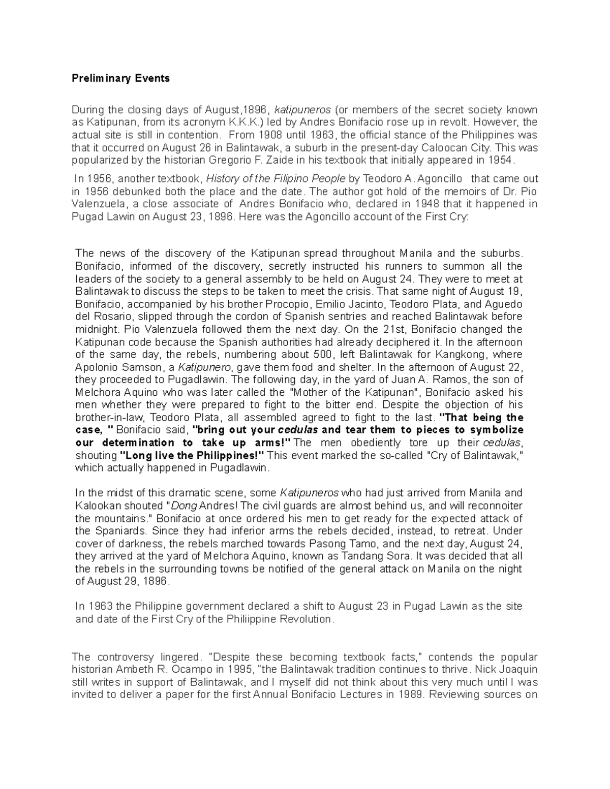 Cry of Balintawak: Analyzing the Revolution's First Cry Controversy ...