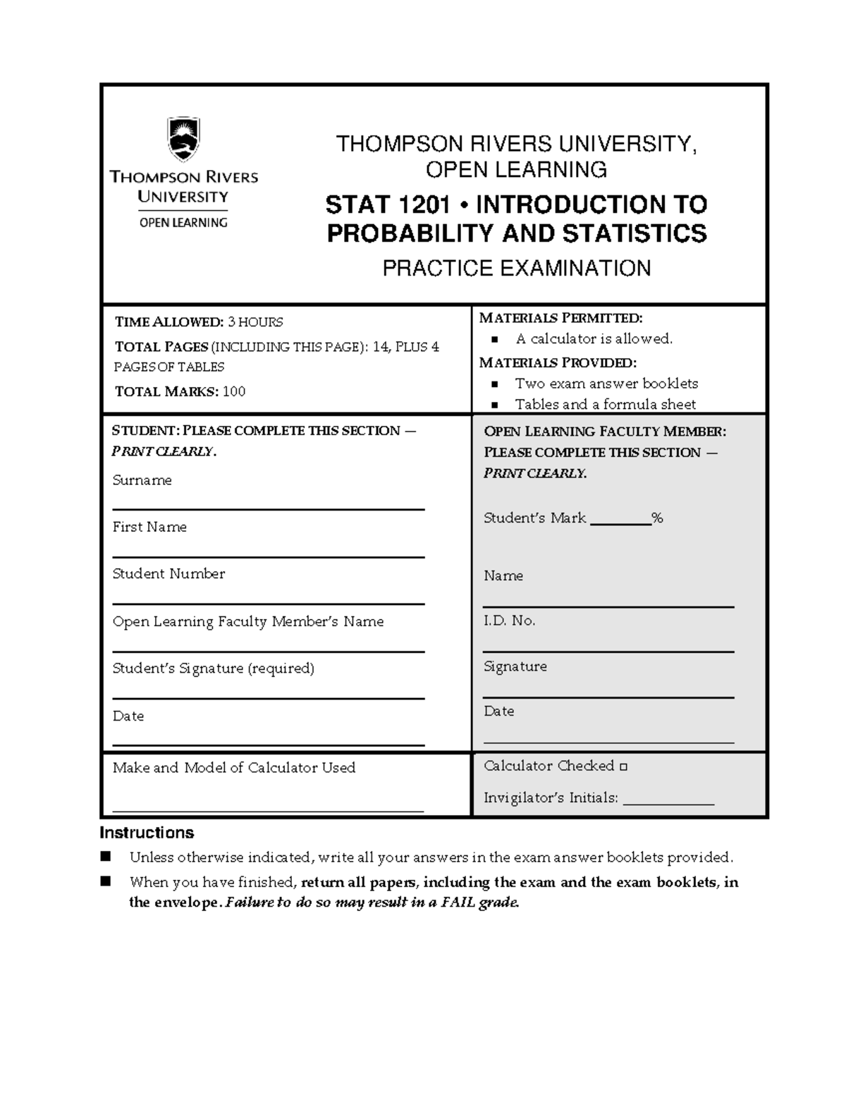 STAT1201 - Comprehensive Practice Exam Overview on Stats Concepts - Studocu