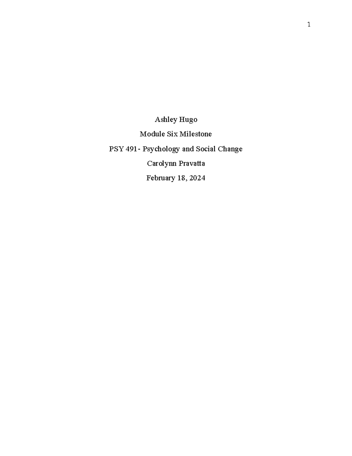 PSY 491 Module Six Milestone: Growth Mindset in Professional Development - Studocu