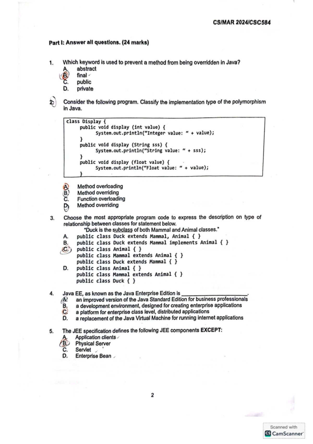 Enterprise Programming Midterm Exam Questions (March 2024) - Studocu