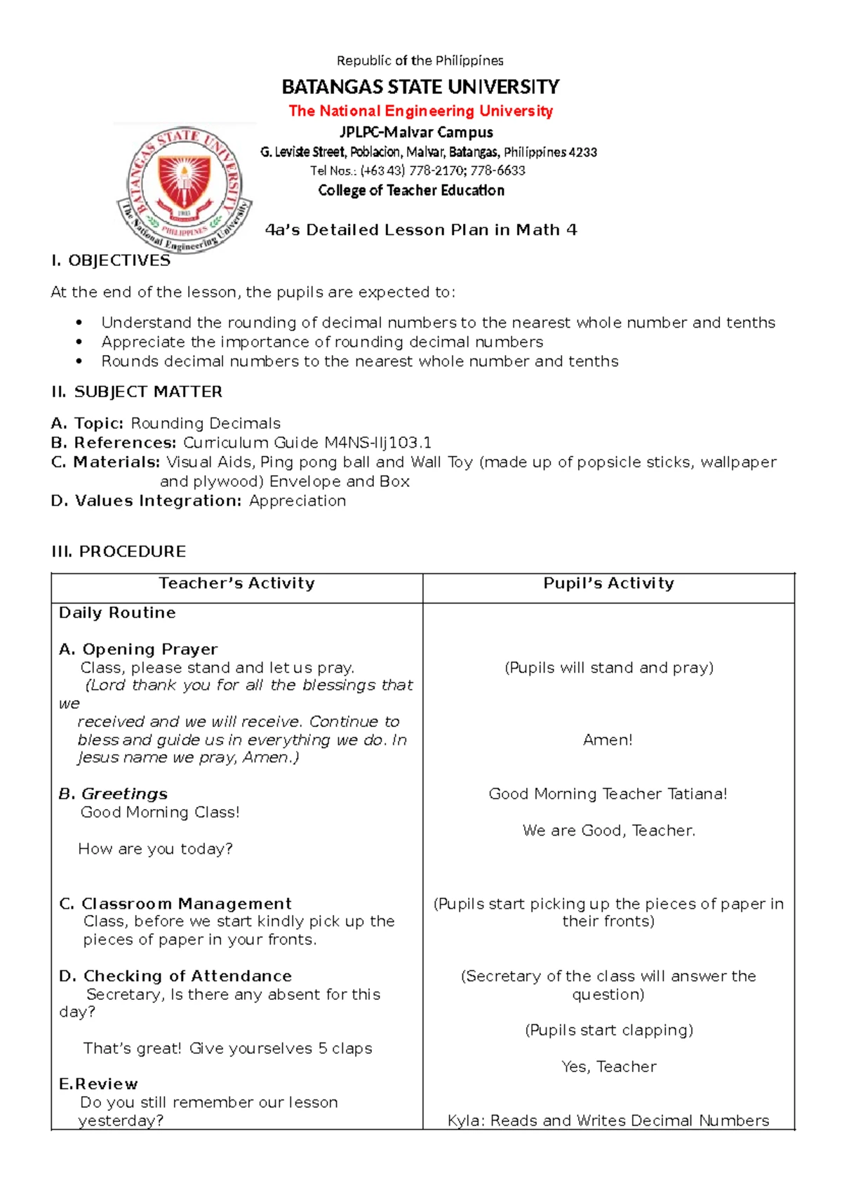 DLP English 4 - A Detailed Lesson Plan in English IV (Reading) I ...