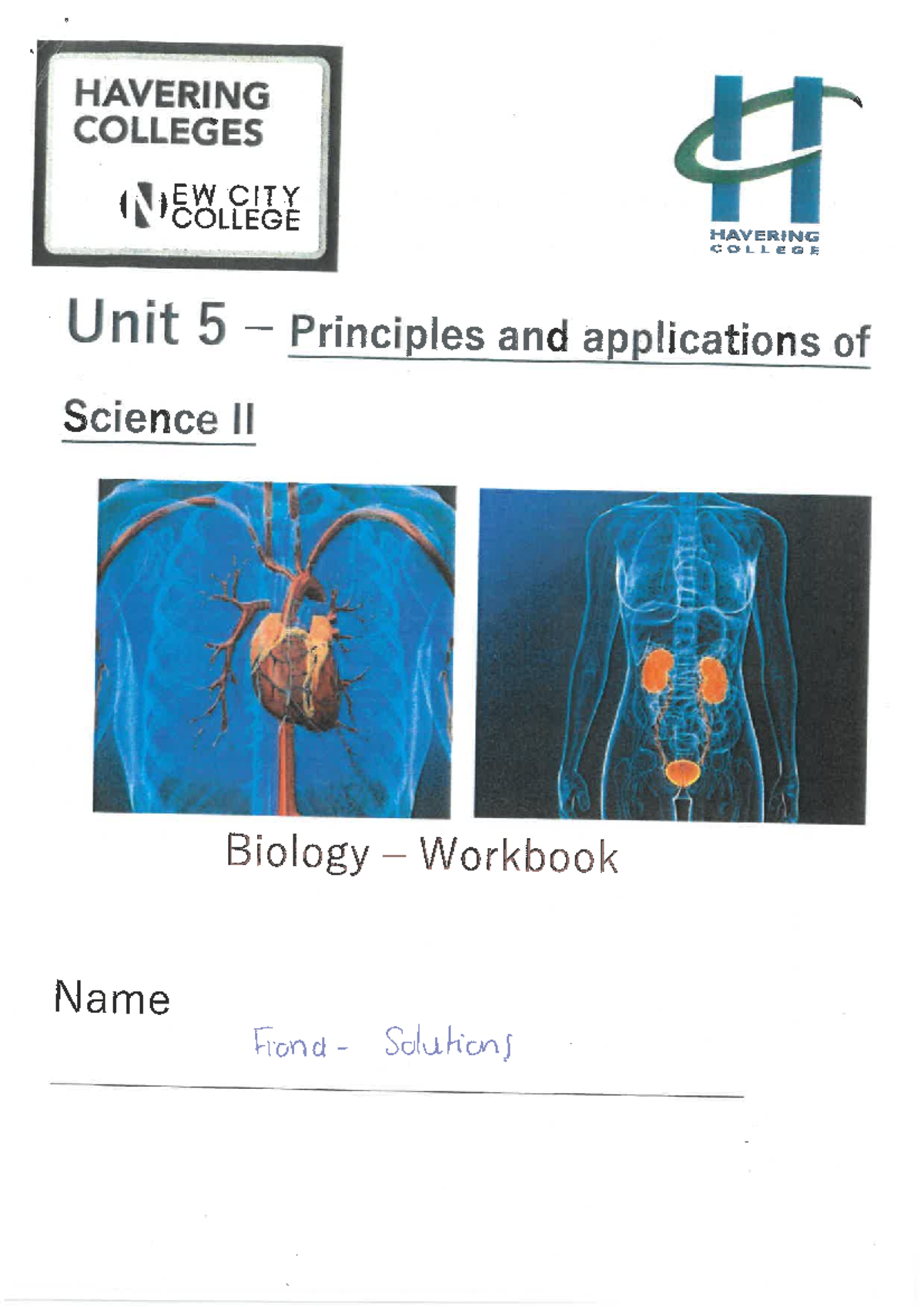 Unit 5 Biology Workbook: Cardiovascular System Overview - Studocu