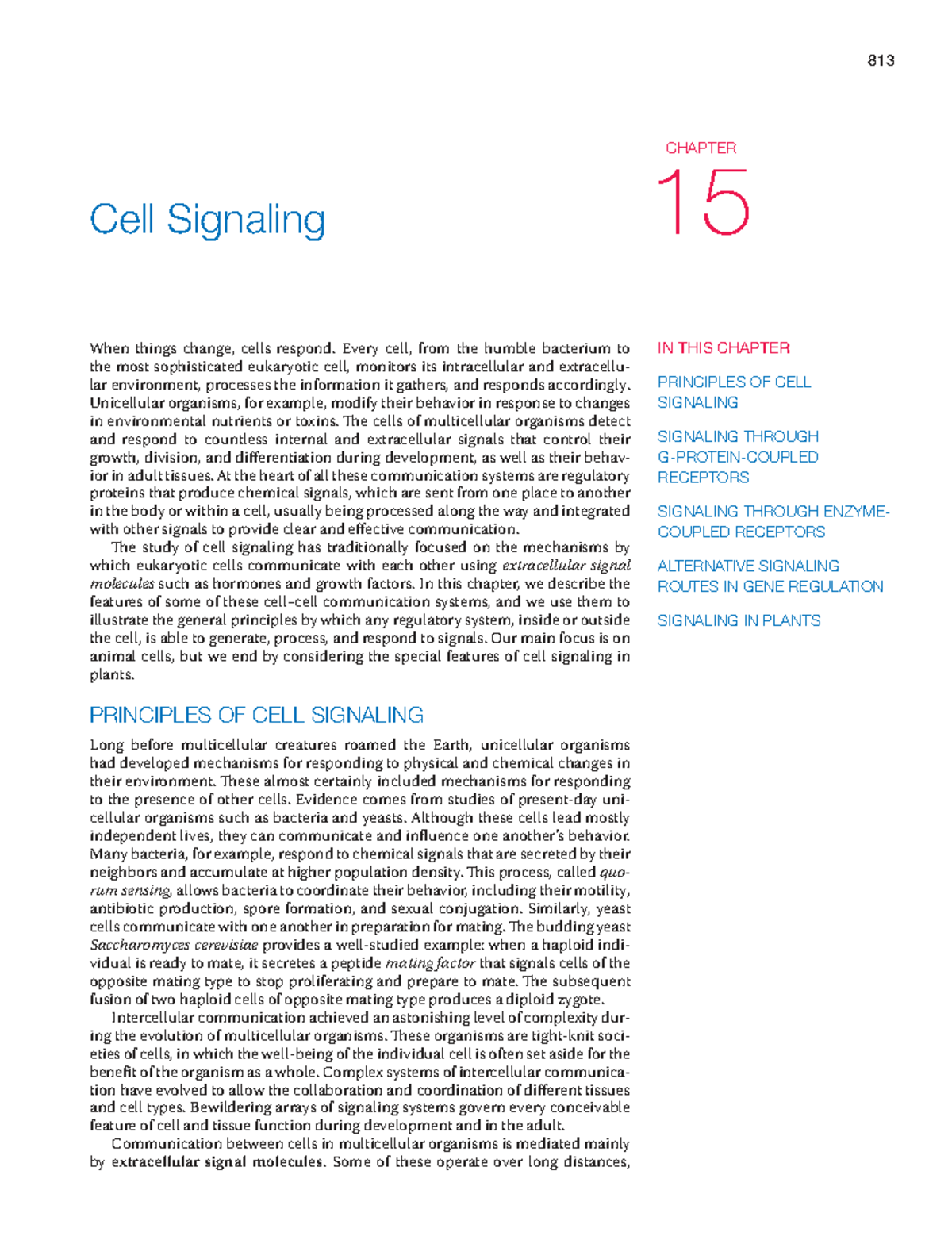 MBoC6 Chapter 15: Principles of Cell Signaling Overview - Studocu