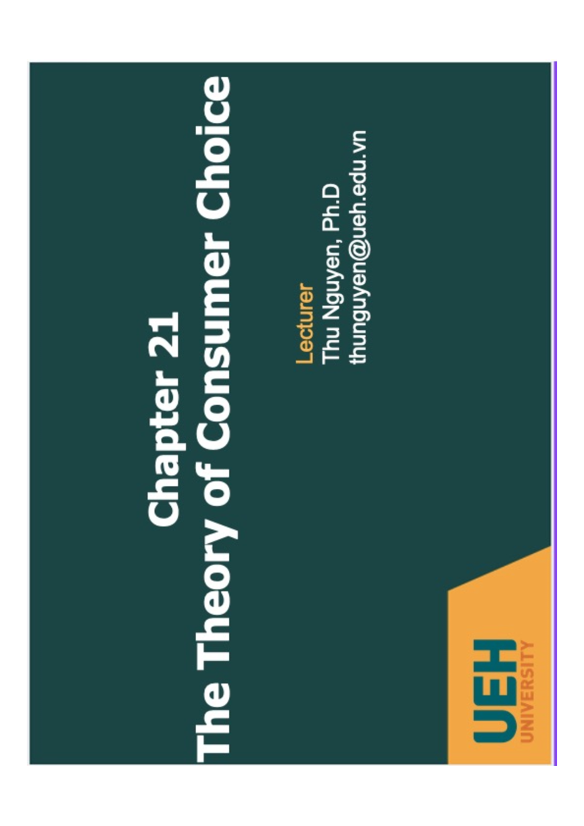 Chap21-2 - consumer's choice - Chapter 21 The Theory of Consumer Choi ...