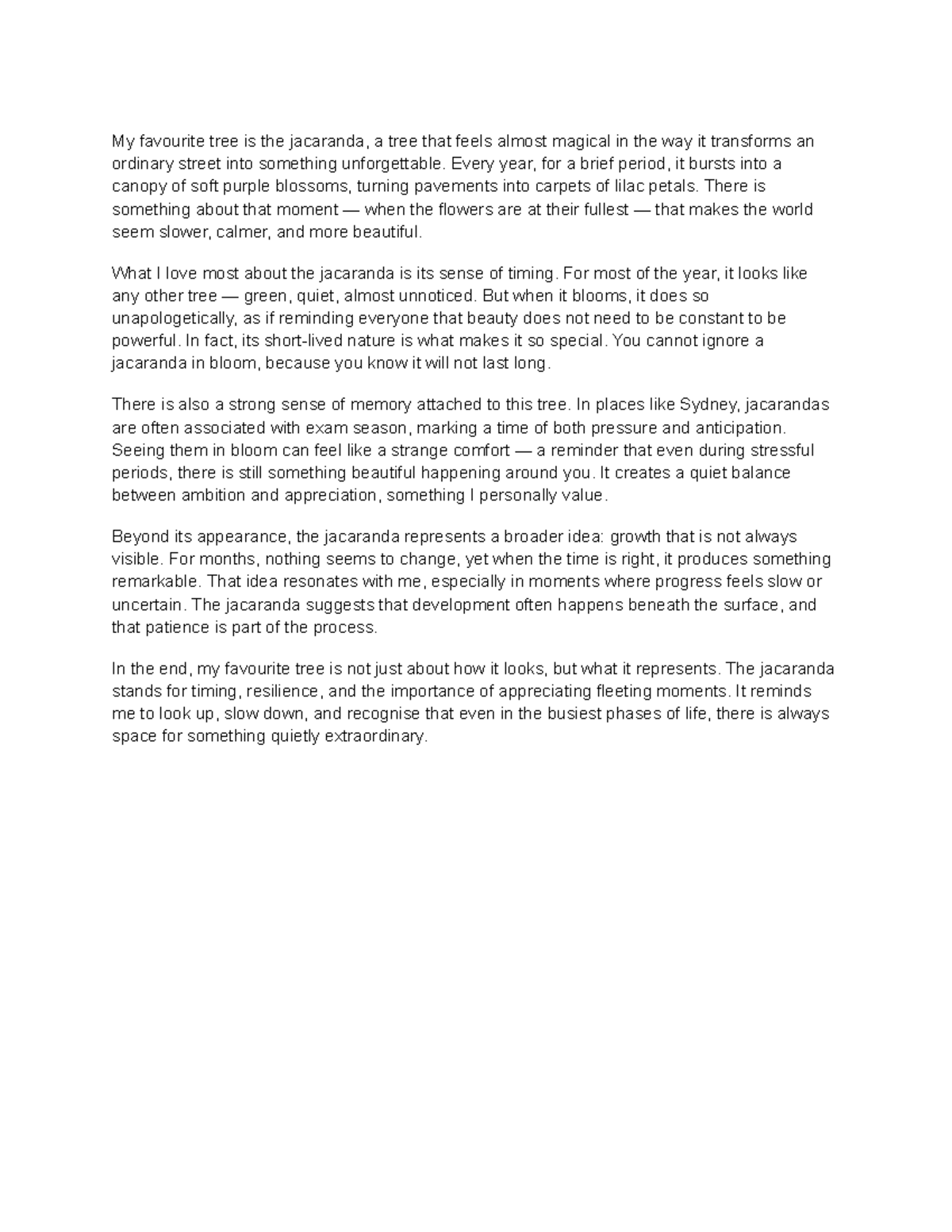 Essay on the Jacaranda Tree: Beauty and Resilience (Crim v 1) - Studocu