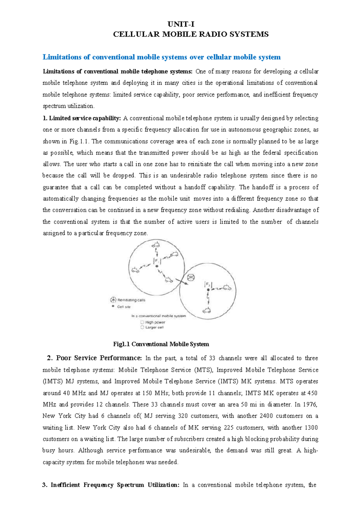 CELLULAR MOBILE RADIO SYSTEMS: Limitations & Advantages of Cellular ...