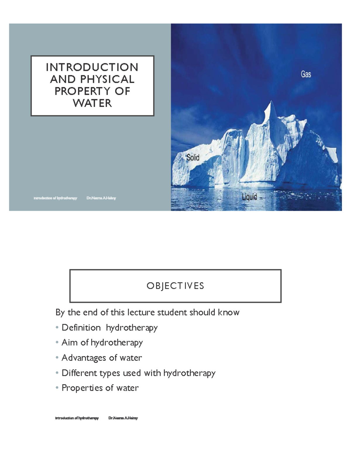 Introduction of hydro - INTRODUCTION AND PHYSICAL PROPERTY OF WATER ...