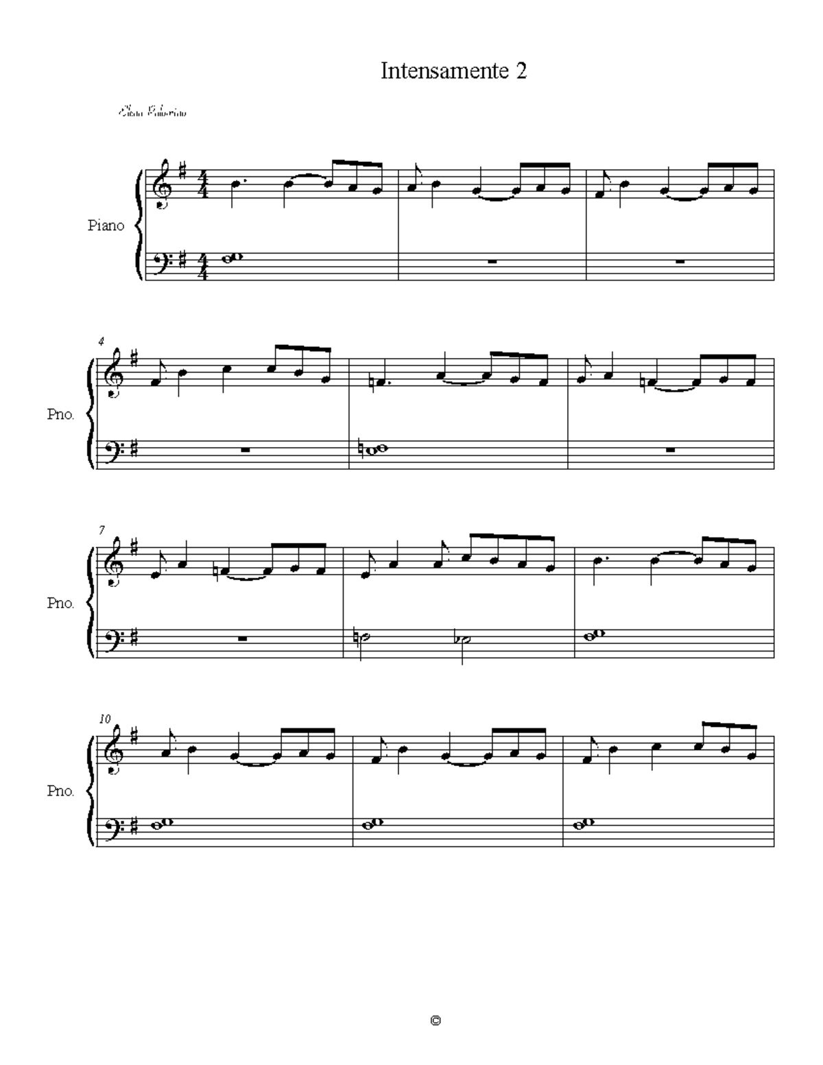 Intensamente - Partitura de Piano para Estudio y Práctica - Studocu