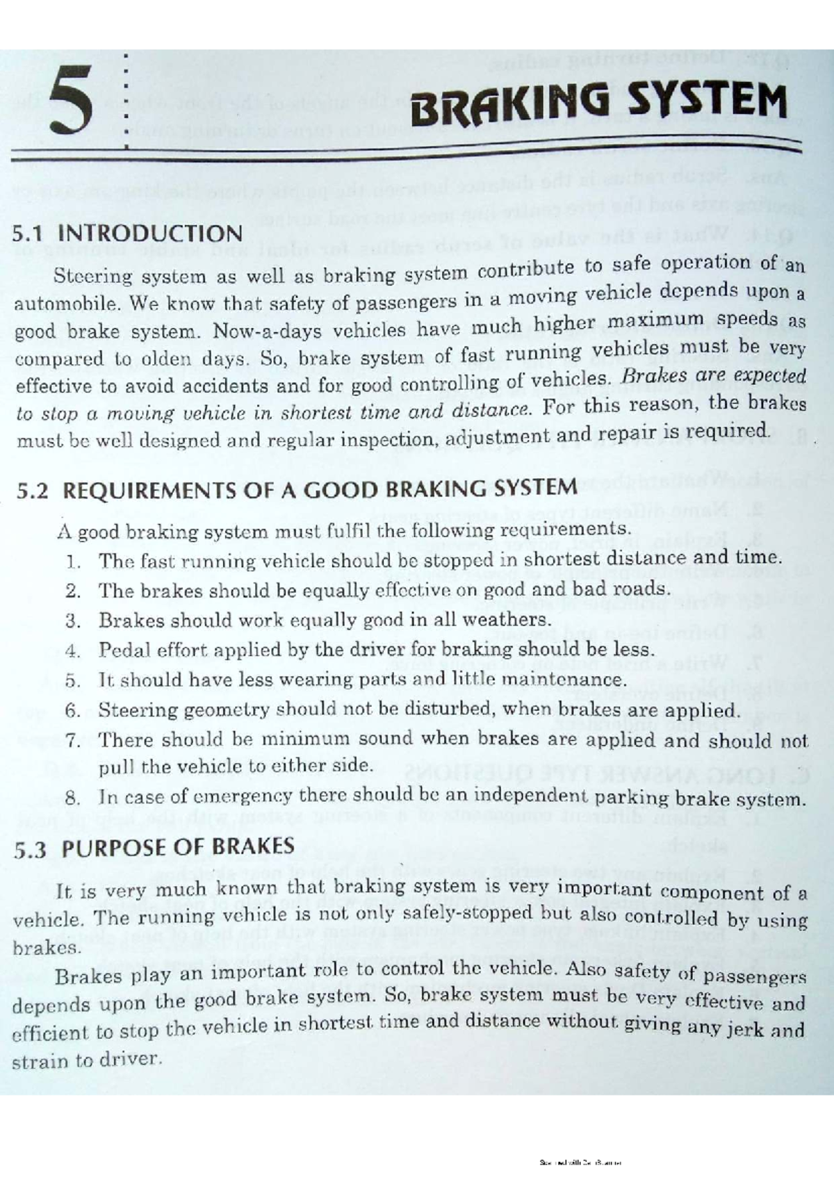 Braking System Overview - Key Components and Functions - Studocu