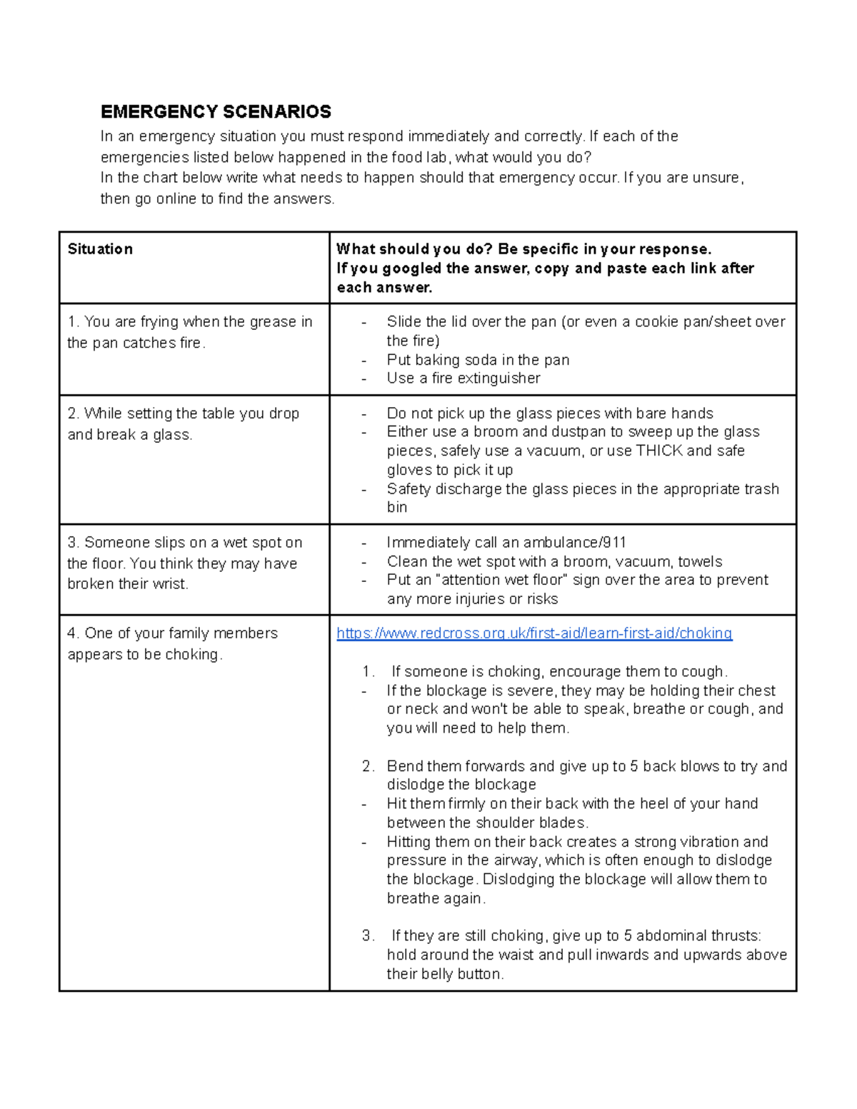 Emergency Scenarios: Essential Response Guidelines for Safety - Studocu