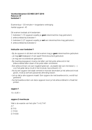 [Solved] wat moet ik weten voor rekenexamen mbo niveau 4 - Rekenen MBO4 ...