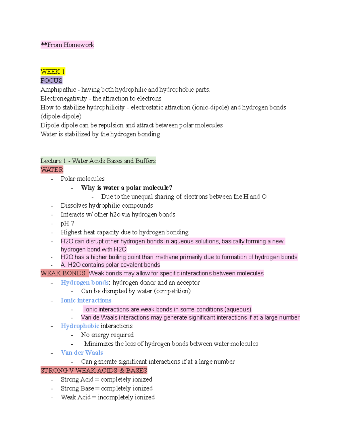BCH100 Midterm 1 Study Guide: Key Concepts in Biochemistry - Studocu
