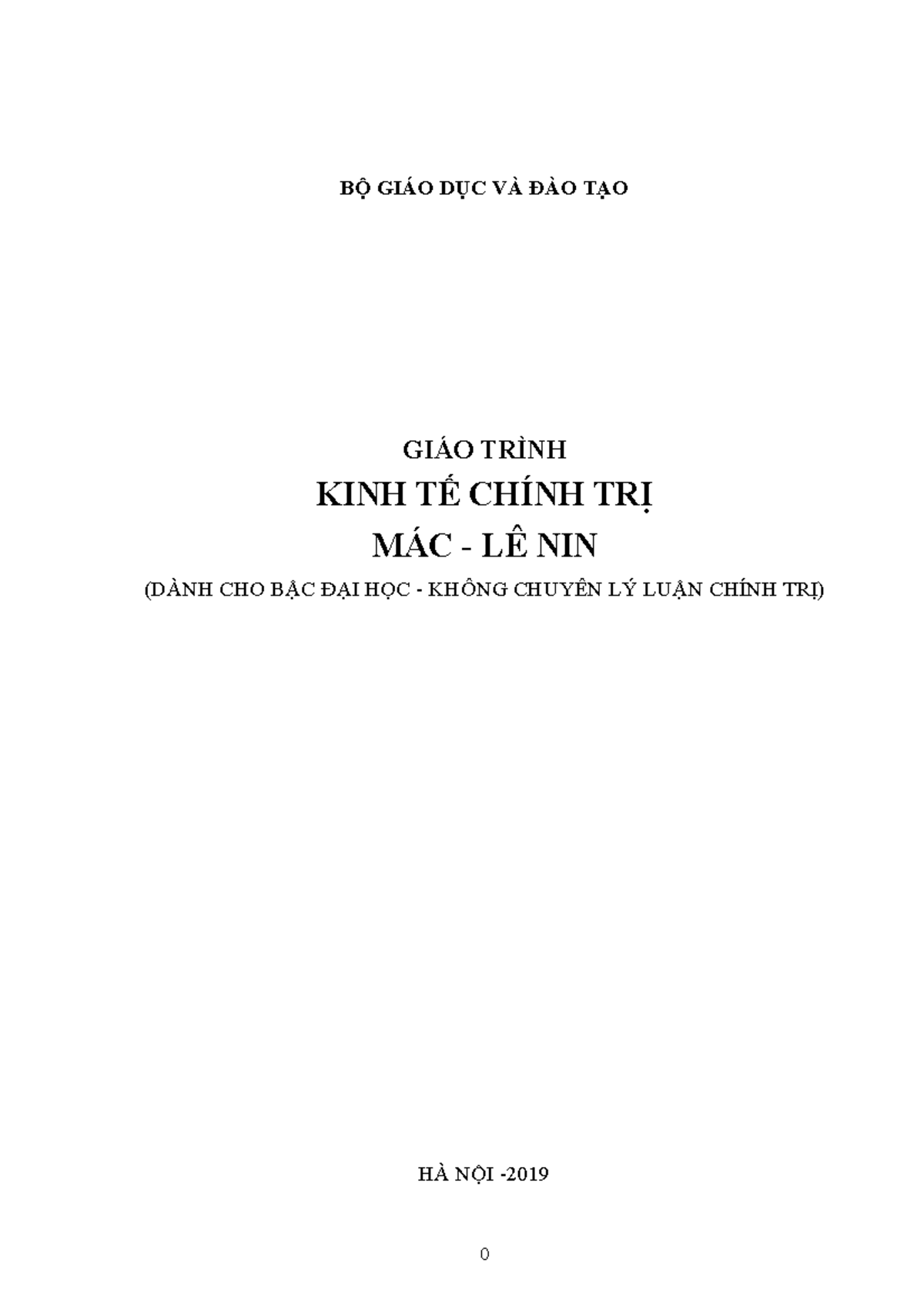 Giáo trình KTCT - giáo trình KTCT - BỘ GIÁO DỤC VÀ ĐÀO TẠO GIÁO TRÌNH KINH TẾ CHÍNH TRỊ MÁC - LÊ ...