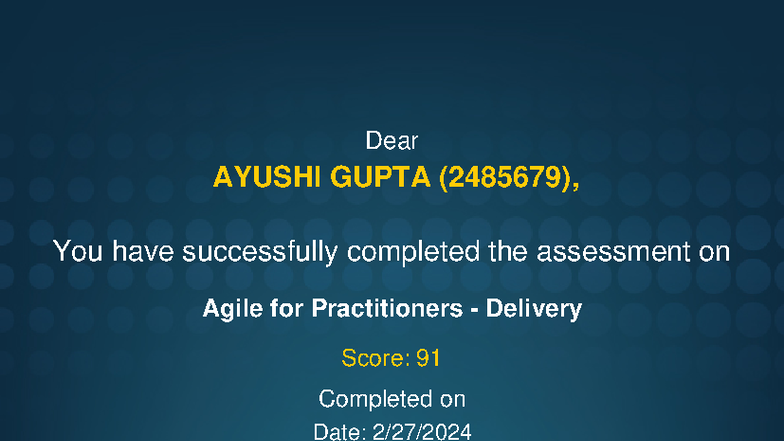 2485679 Agile for Practitioners - Delivery Completion Certificate ...