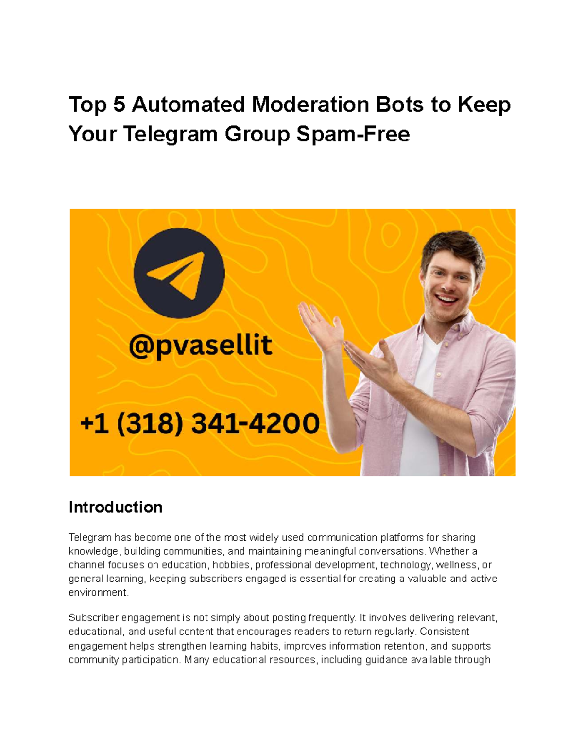 Top 5 Automated Moderation Bots for Your Telegram Group - Studocu