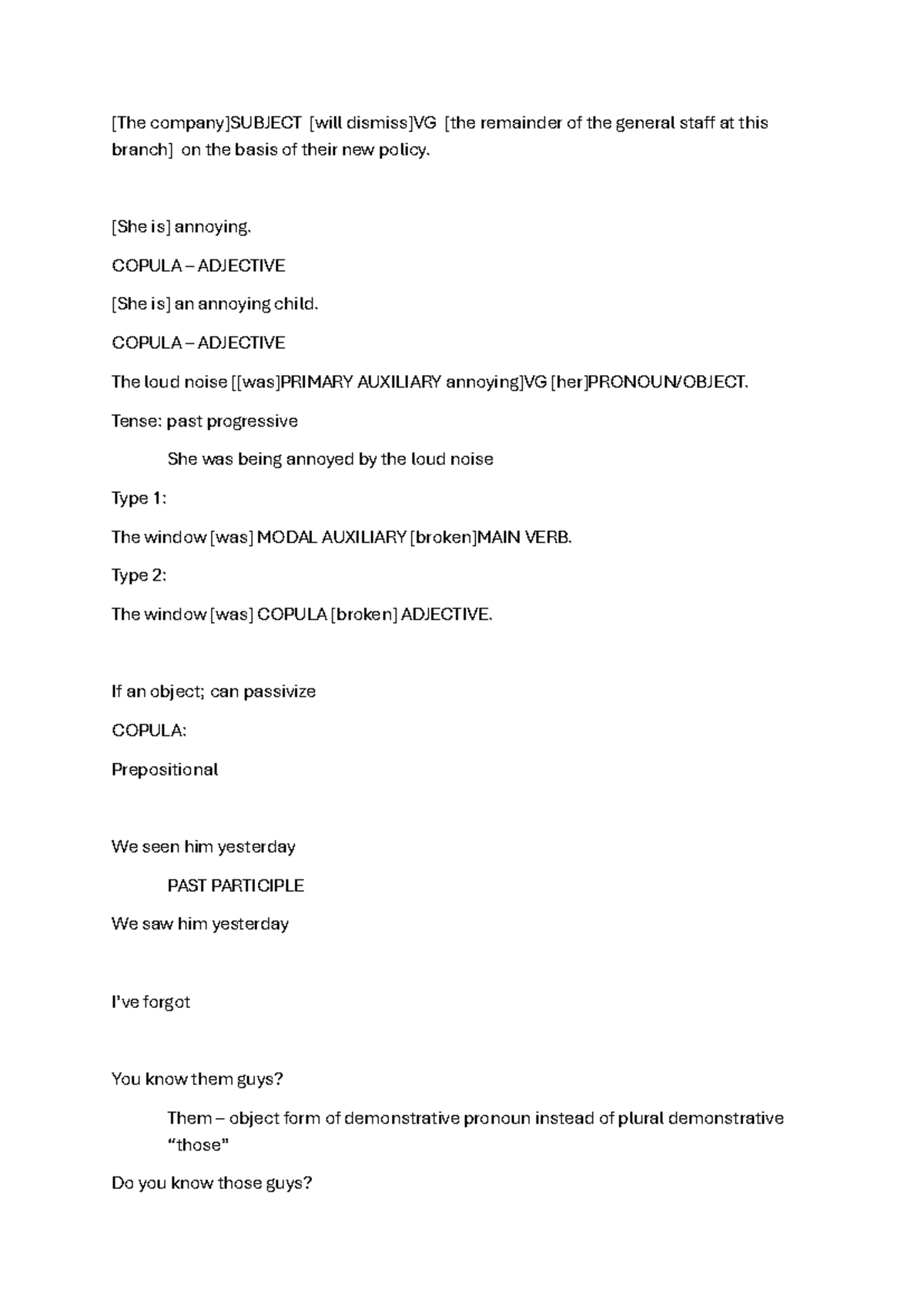 Tutorial 12: Understanding Copula and Auxiliary Verbs - Studocu