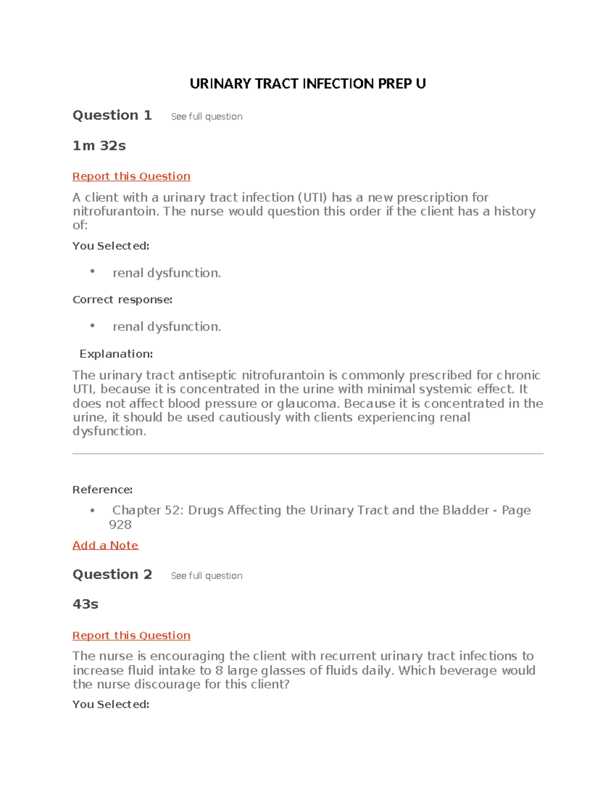 Urinary Tract Infection PREP U - URINARY TRACT INFECTION PREP U ...