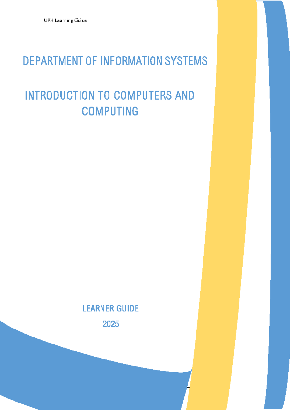 Introduction to Computers & Computing CLT111 Learner's Guide 2025 - Studocu