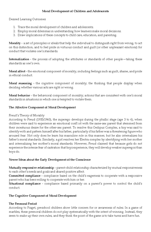 I. Nature and Principles of Development - THE CHILD AND ADOLESCENT LEARNERS AND LEARNING ...