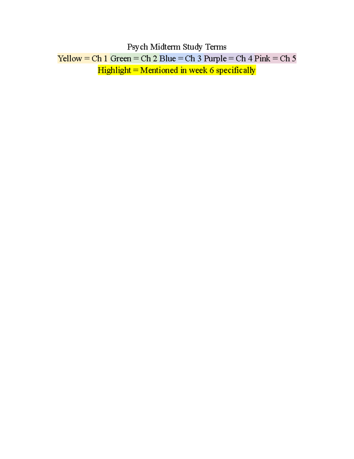 Psych 101 Midterm Study Guide: Key Terms & Concepts Overview - Studocu