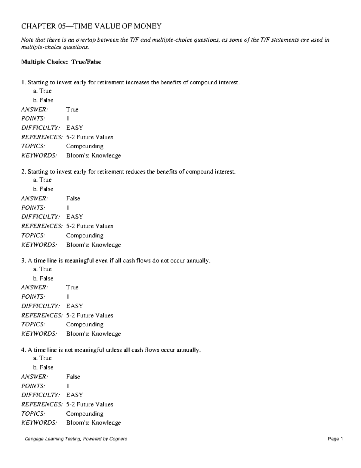 CHAPTER 05: TIME VALUE OF MONEY - Multiple Choice Questions - Studocu
