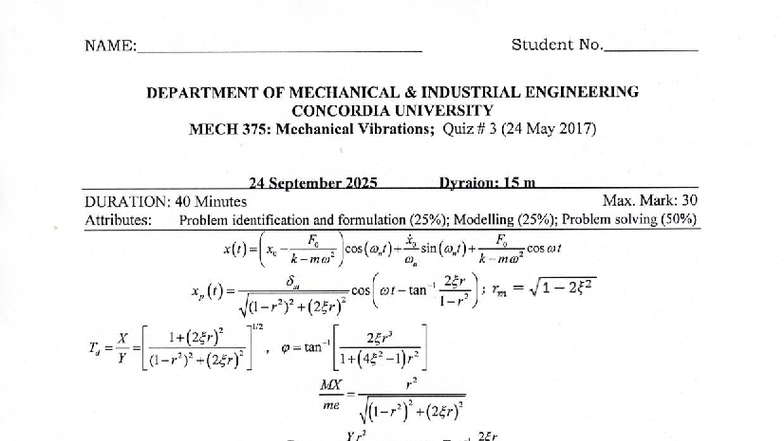 MECH 375: Solutions for Mechanical Quiz 3 (Chapter 3) - Studocu