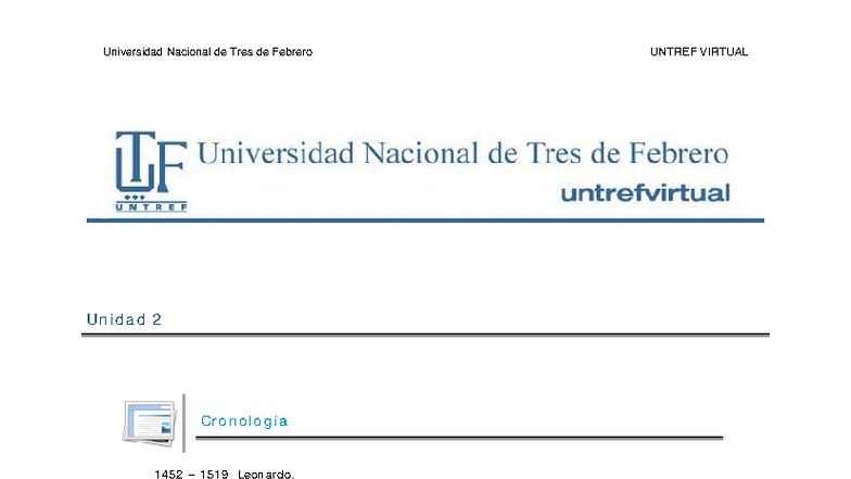 Historia de la Civilización II UNTREF VIRTUAL: Cronología 1452-1527 - Studocu