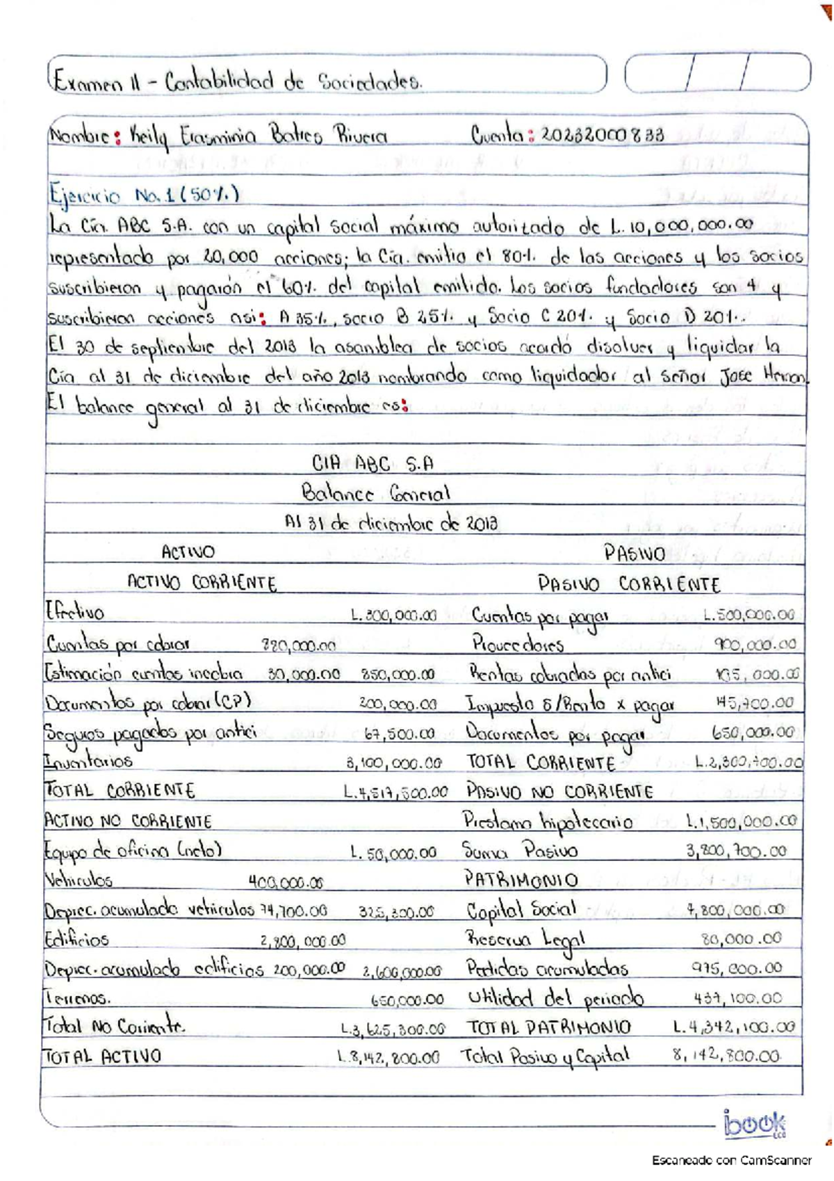 Examen 11 Contabilidad de Sociedades - Caso CIA ABC S.A. - Studocu