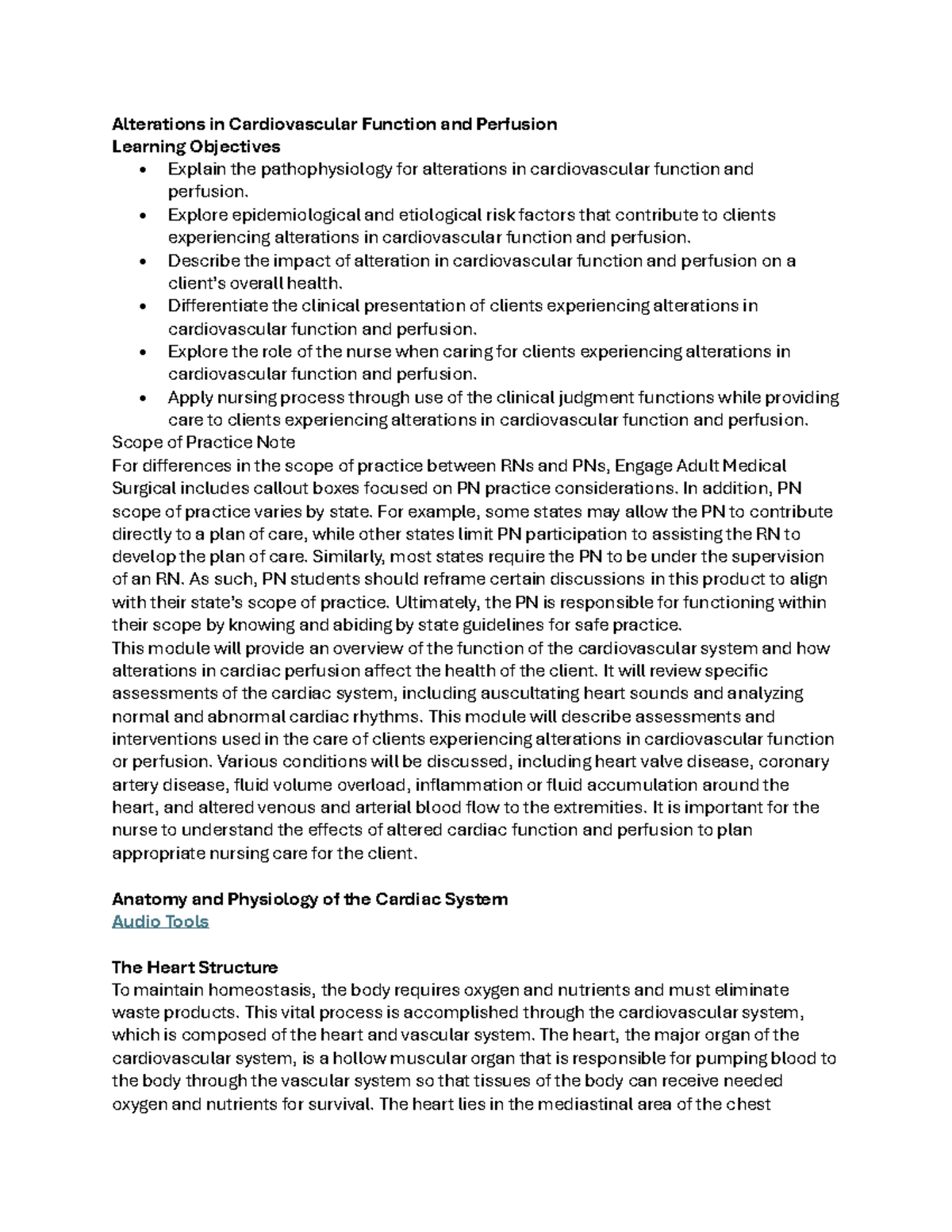 Cardiovascular Function & Perfusion: Pathophysiology & Nursing Care ...