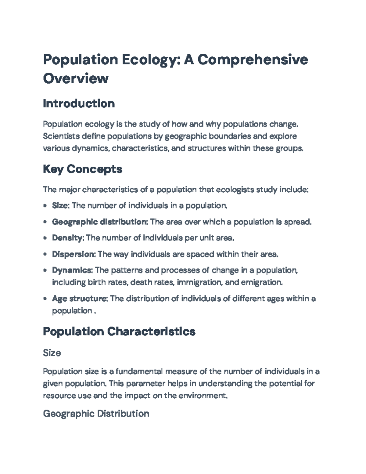Population Ecology: Key Concepts and Dynamics Overview - Population ...