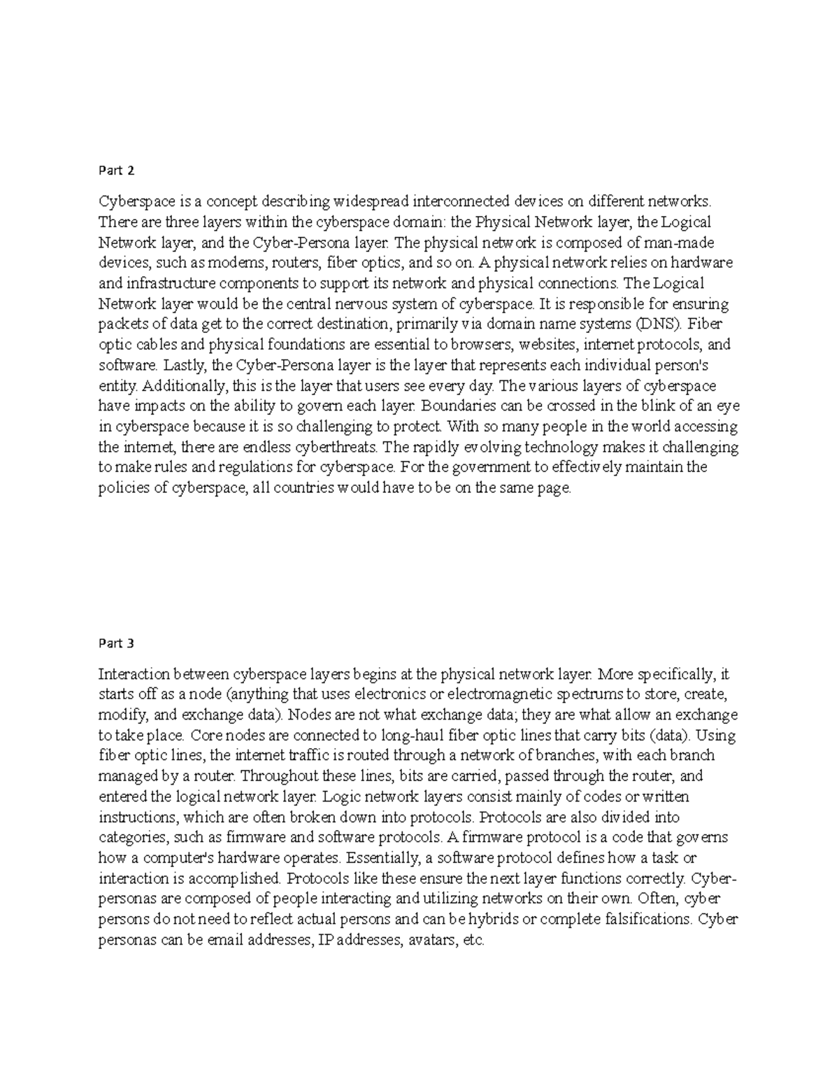 Cyb100 WK4 - An In-Depth Look at the Layers of Cyberspace Terrain - Studocu