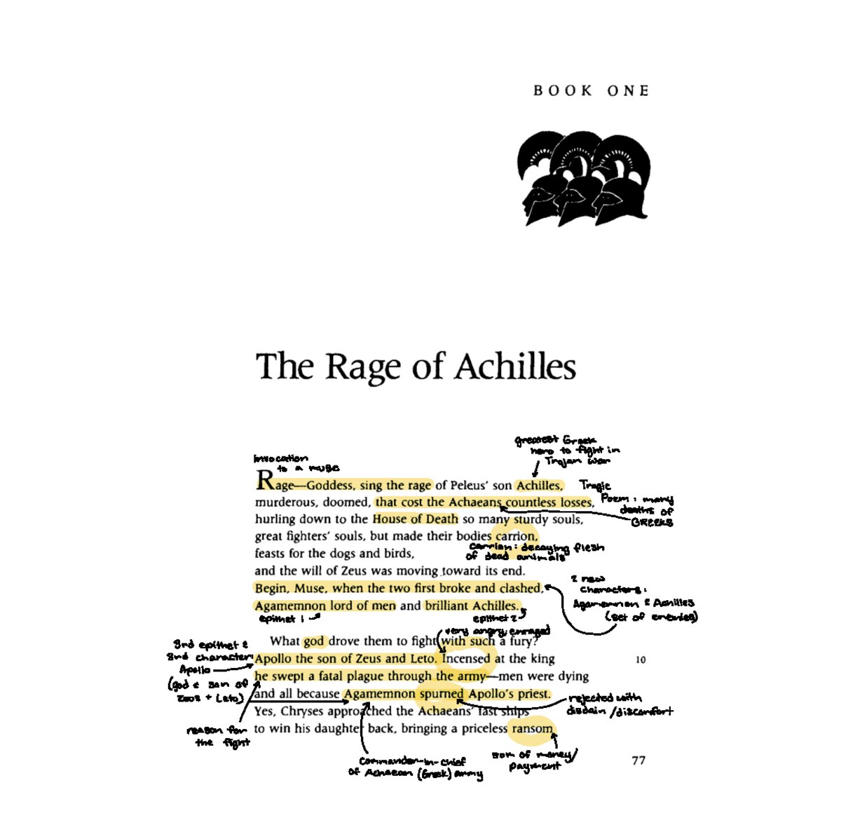 The Rage of Achilles: Agamemnon's Disgrace in The Iliad (ENG 101) - Studocu