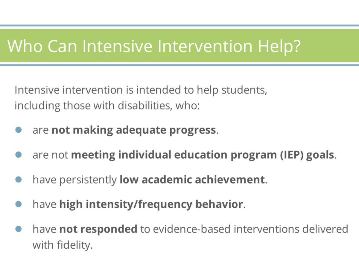 Help - Who can intensive intervention help - D232 - Who Can Intensive ...