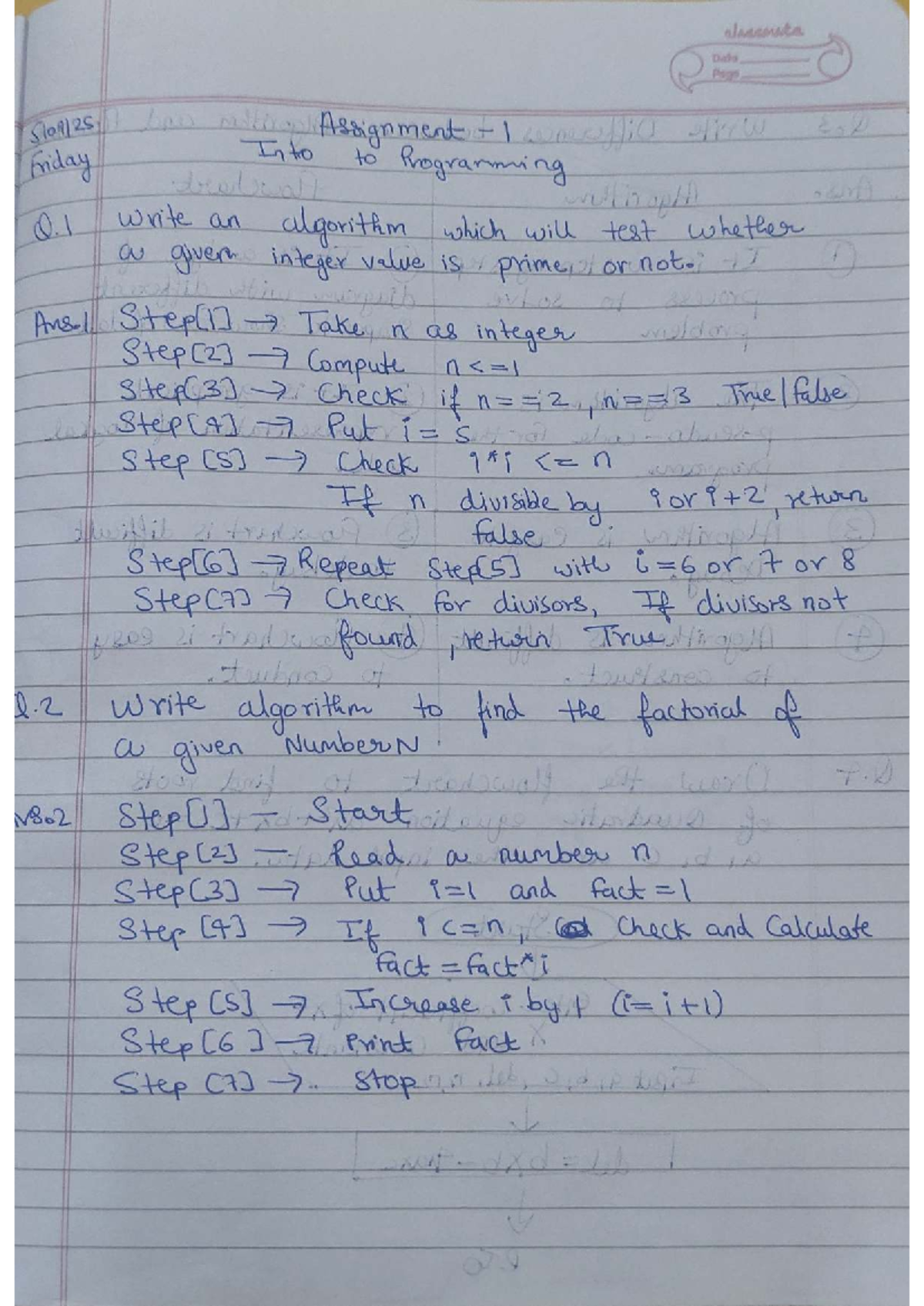 KH-CSE 1021 - Homework Assignment 1: Algorithms & Flowcharts - Studocu