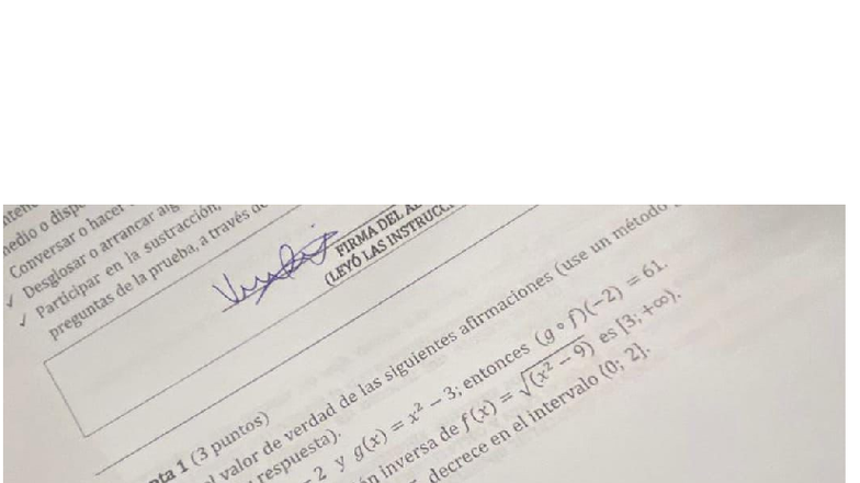 Examen MATE 4: Preguntas de Prueba sobre Funciones y Verdades - Studocu