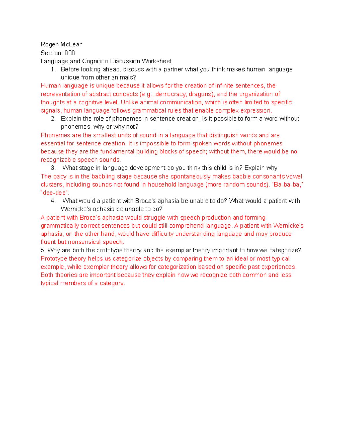 Language and Cognition Discussion Worksheet - Section 008 - Studocu