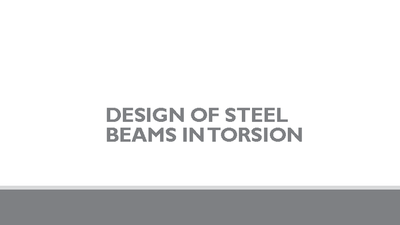 Design of Steel Beams in Torsion: Eurocode 3 Guidance (P385) - Studocu