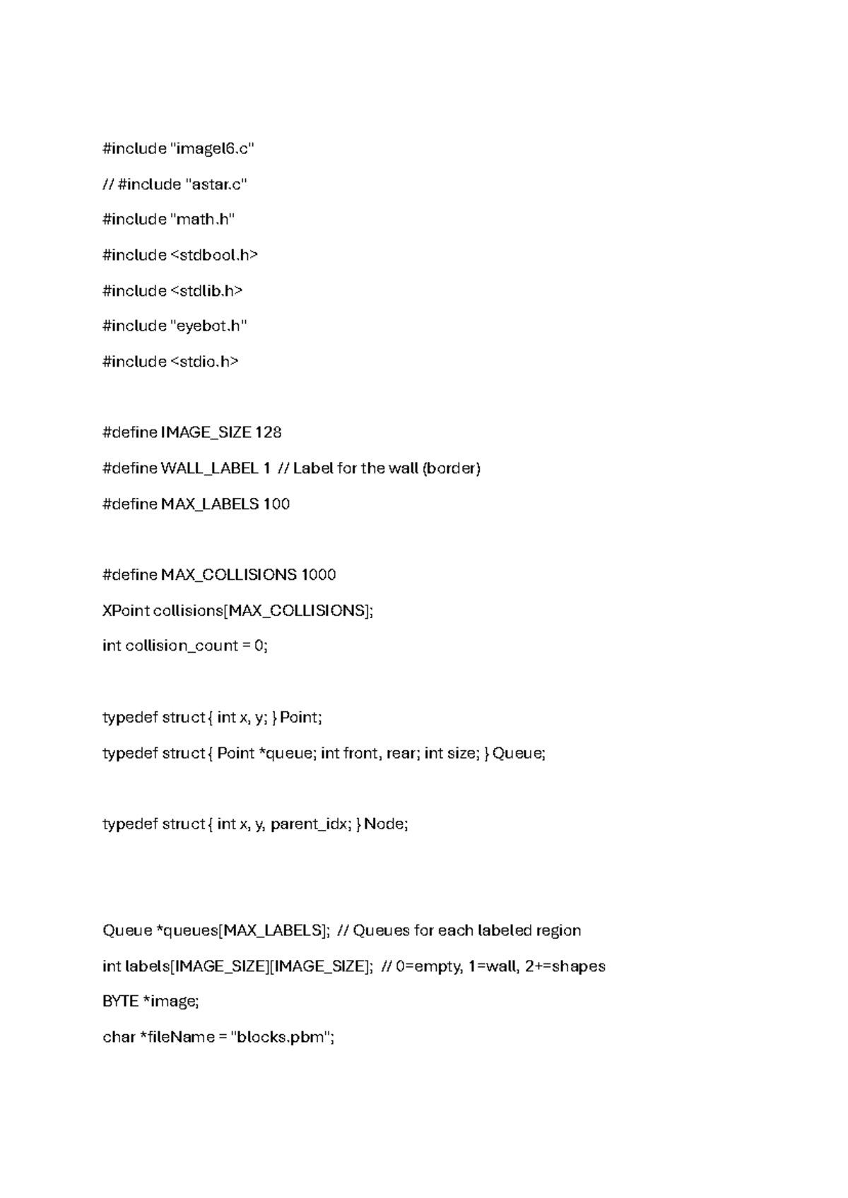 Lab AStar Code Implementation for IMAGE_SIZE 128 and MAX_LABELS 100 ...