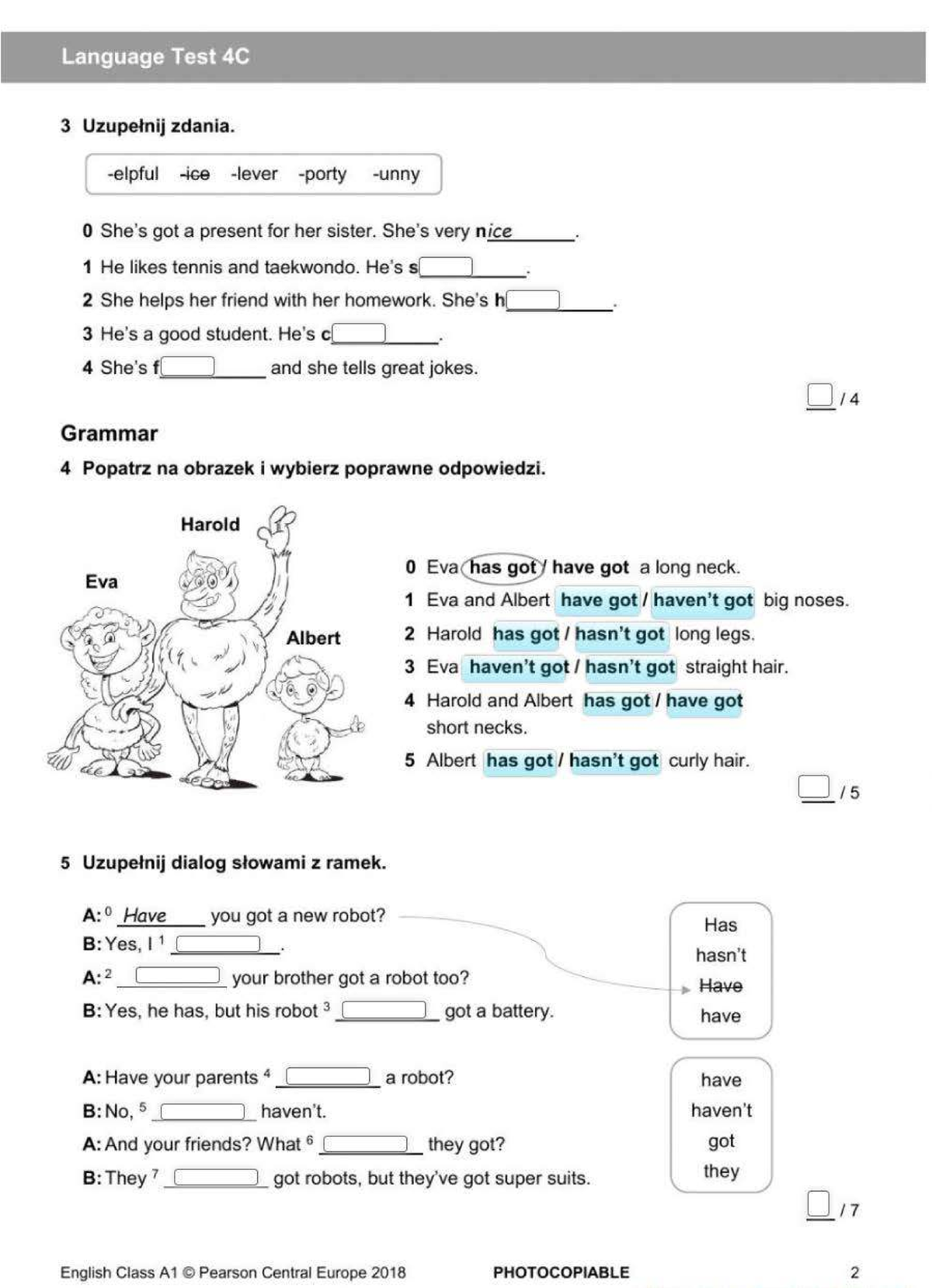 Language Test 4C: Grammar and Dialogue Exercises - Studocu