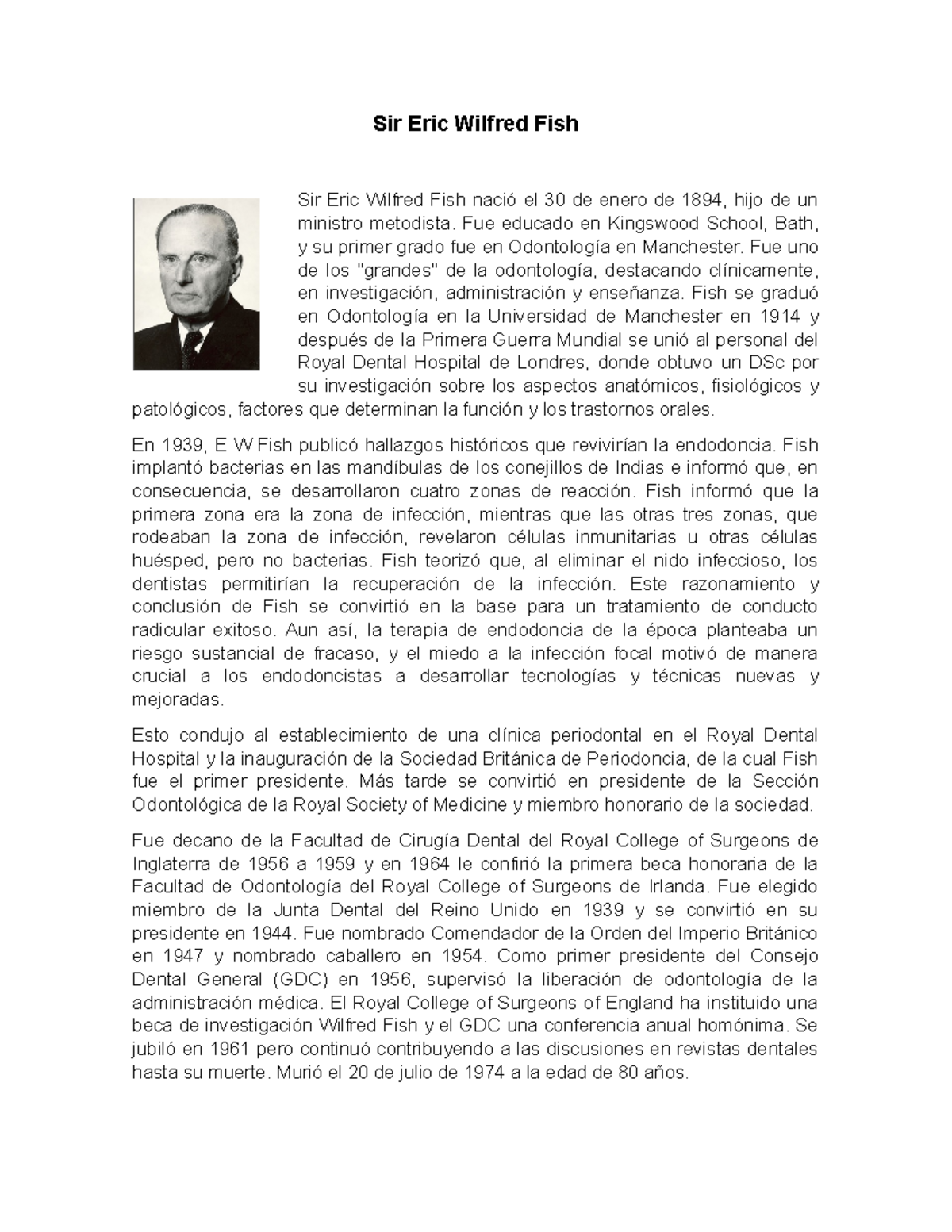 Estudio sobre las Zonas de Reacción de Fish en Endodoncia - Studocu