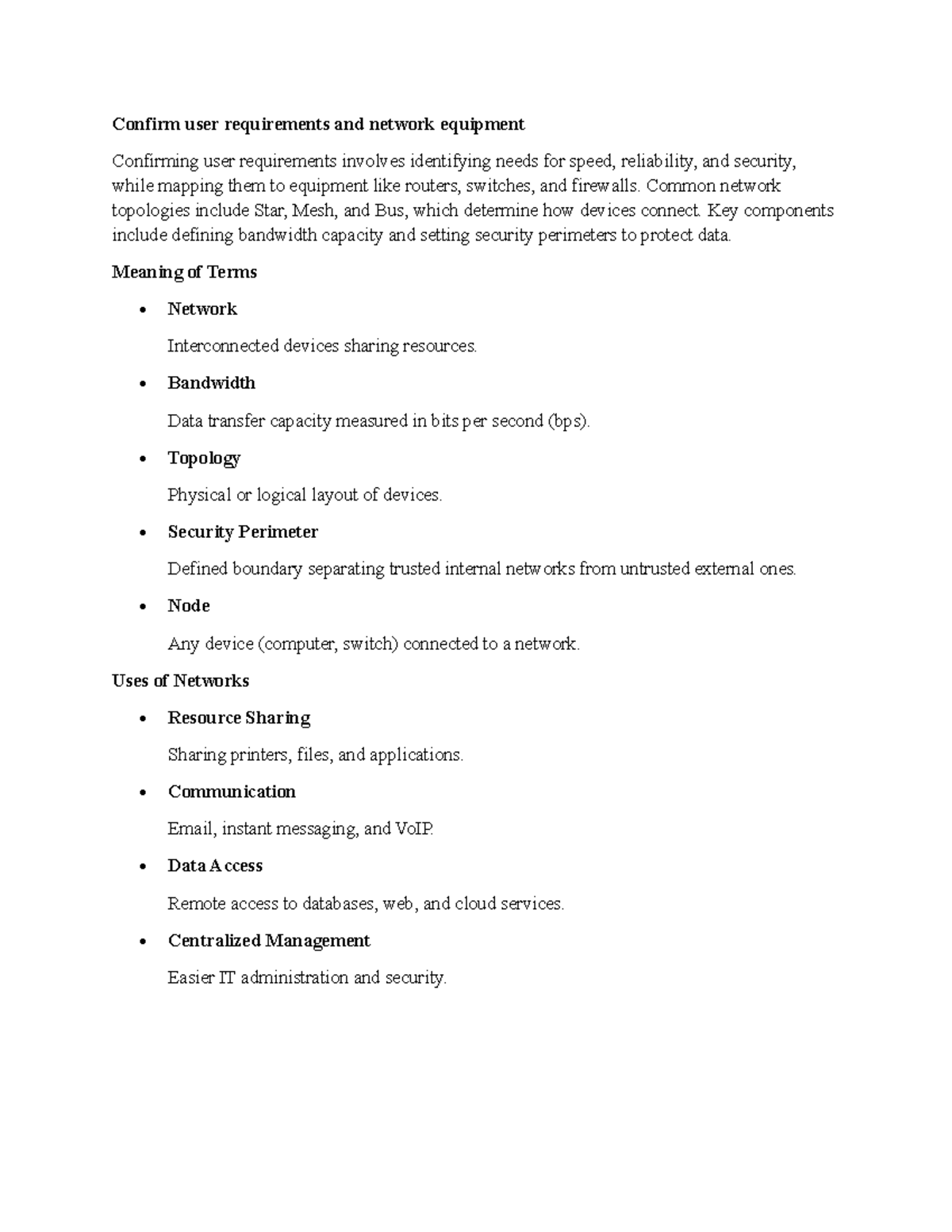 Network Security Requirements and Equipment Overview (CS101) - Studocu