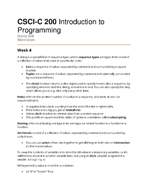 CSCI-C 200 Midterm Cheat Sheet - CSCI-C 200 Introduction to Programming Midterm Cheat Sheet A ...