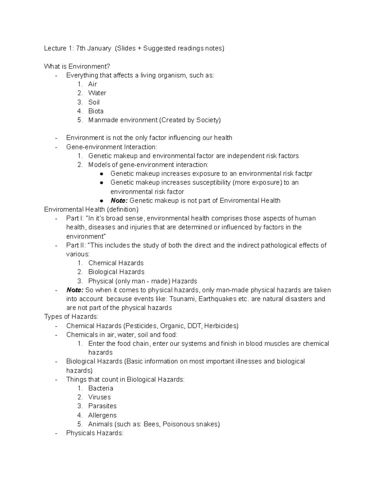 EESA10 - Lecture 1: Understanding Environmental Health and Hazards ...
