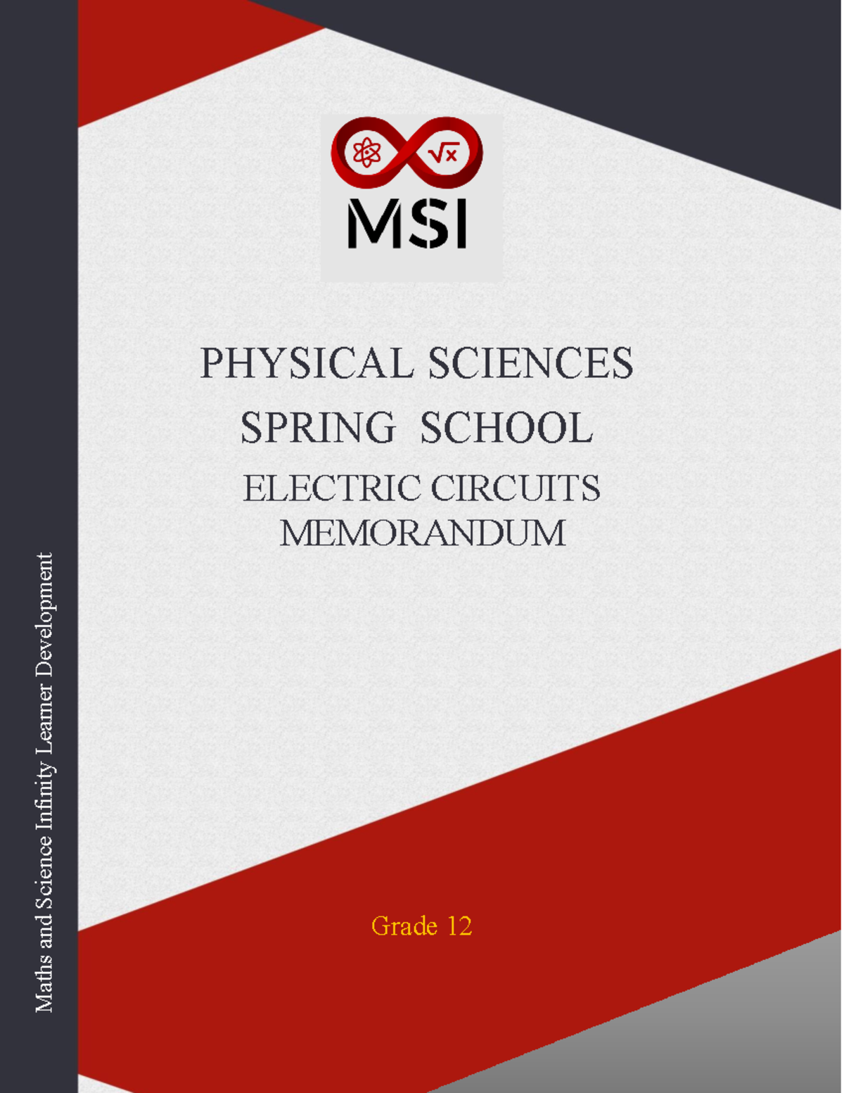 Grade 12 PHYSICAL SCIENCES Spring School Electric Circuits Memo - Studocu