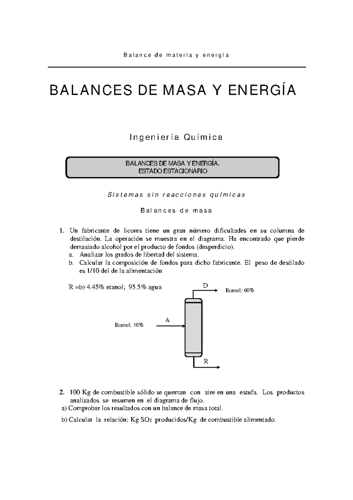 Balances DE MASA Y Energia - BALANCES DE MASA Y ENERGÍA Ingeniería ...