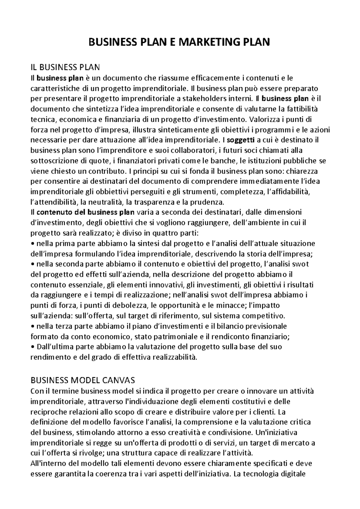 BUSINESS PLAN E MARKETING PLAN: Guida Completa al Progetto ...