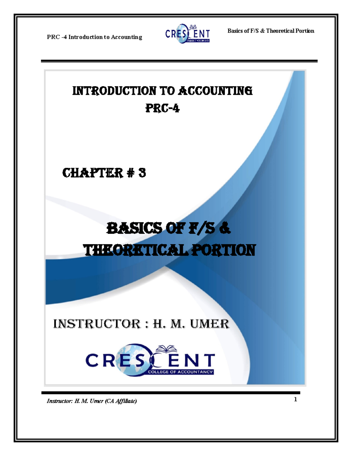 I to A Chapter 3 - notes - PRC -4 Introduction to Accounting ...